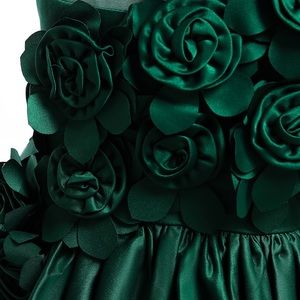 Dresses | Luxury Flowered Princess Emerald Green Birthday Special ...